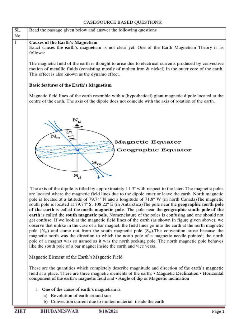 CBQ Magnetism | PDF | Earth's Magnetic Field | Magnet