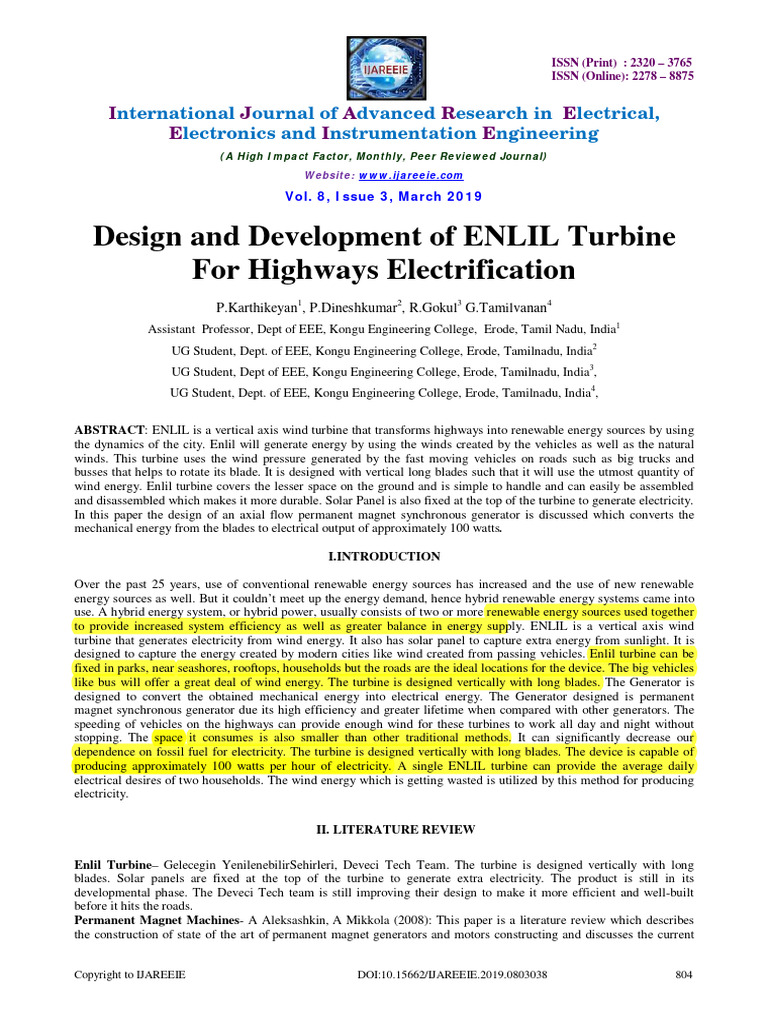 ENLIL | PDF | Wind Power | Electric Generator