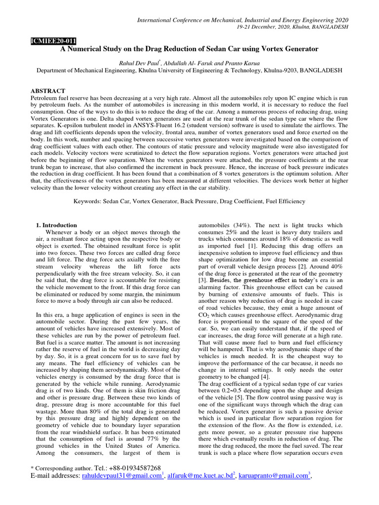 Icmiee20 011 | PDF | Drag (Physics) | Lift (Force)