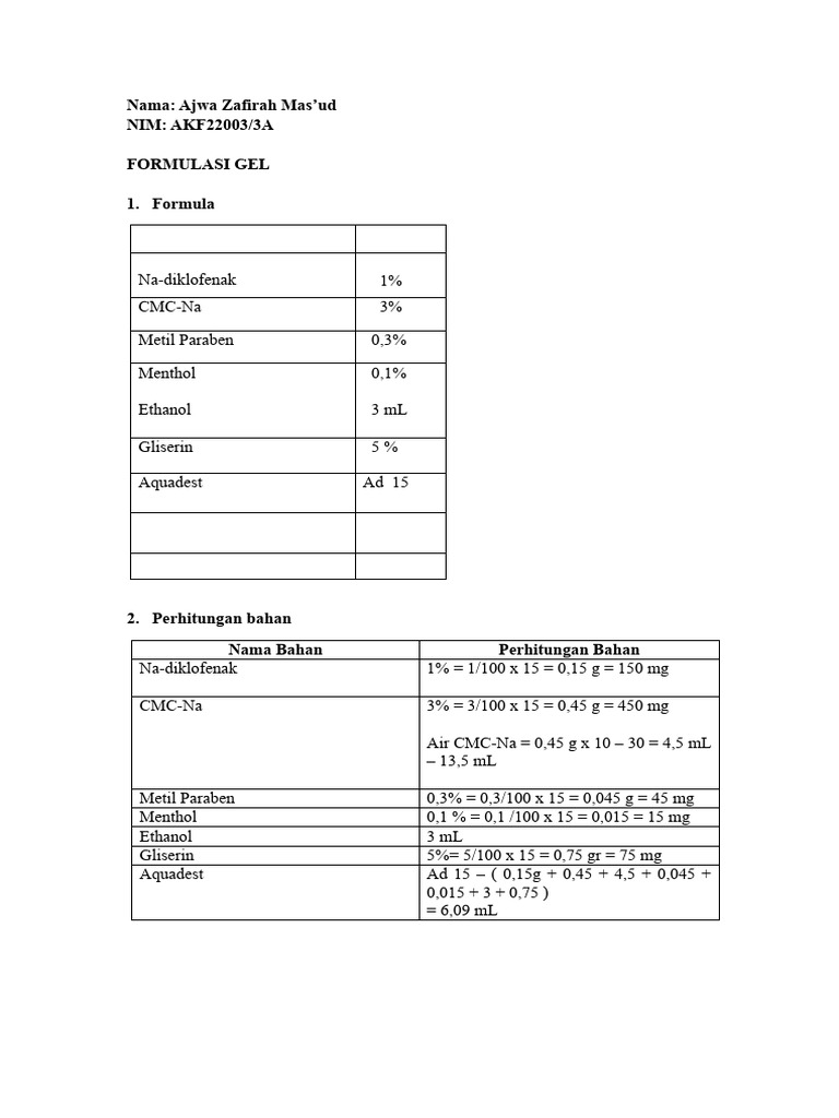 Formulasi Gel Pembahasan | PDF | Sains & Matematika
