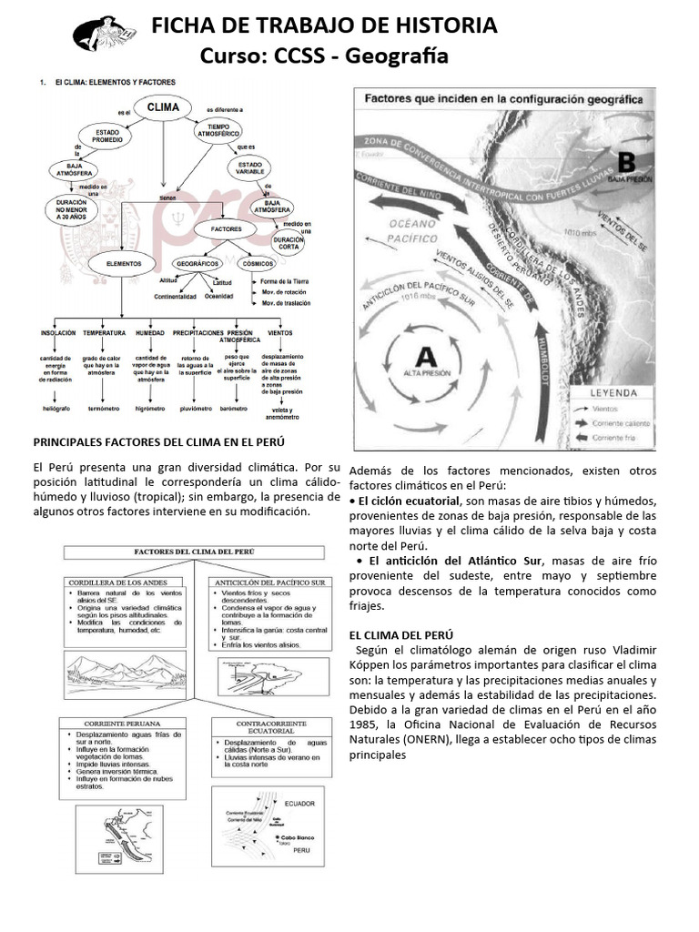 Principales Factores Del Clima en El Perú 1º Año | PDF | Clima | El niño
