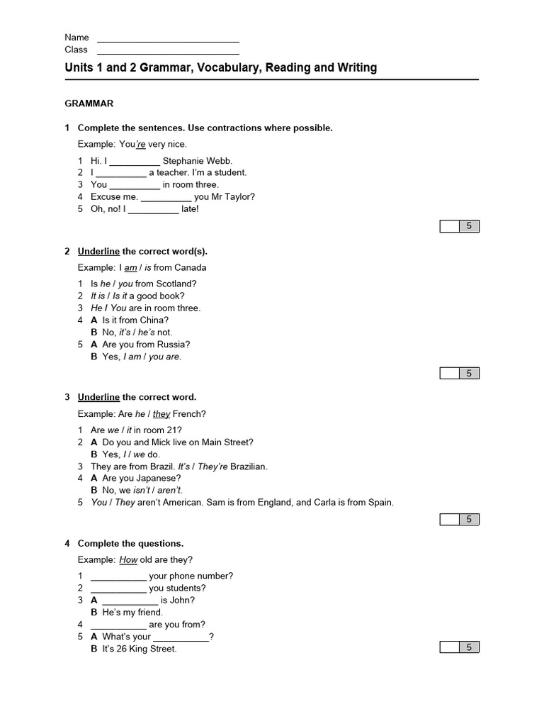Wide Angle 1 Workbook Answers | PDF | Language Arts & Discipline