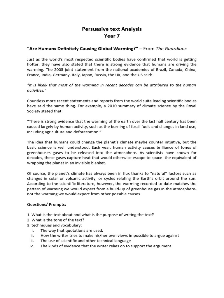 Persuasive Text Analysis 2 | PDF
