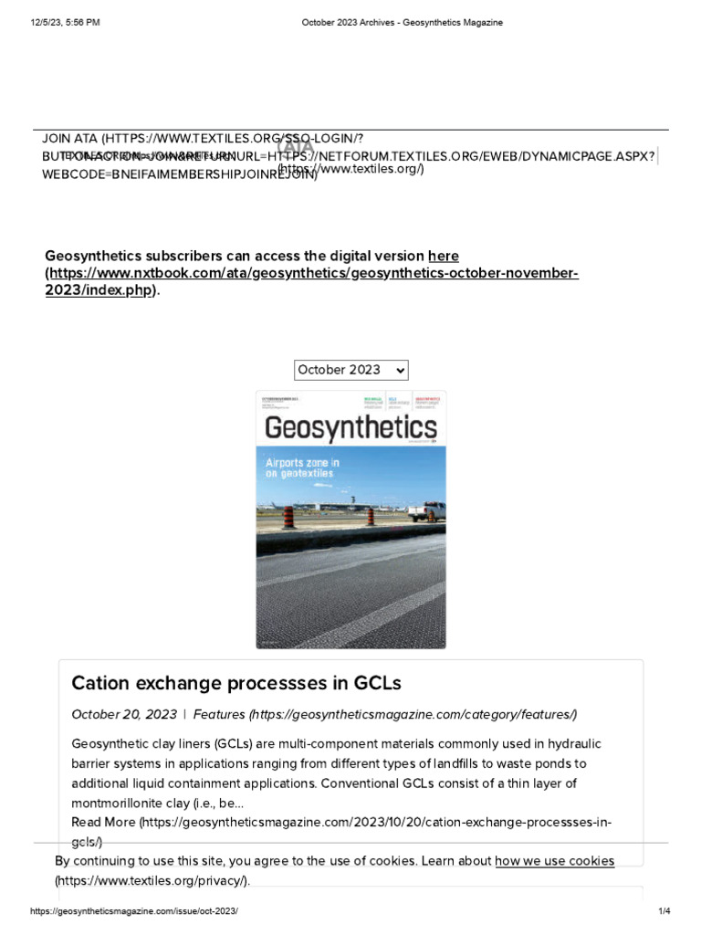 October 2023 Geosynthetics Insights | PDF | Materials