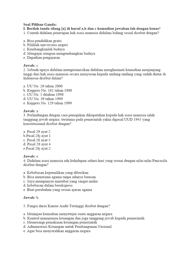 SOAL PKN Kelas XII | PDF