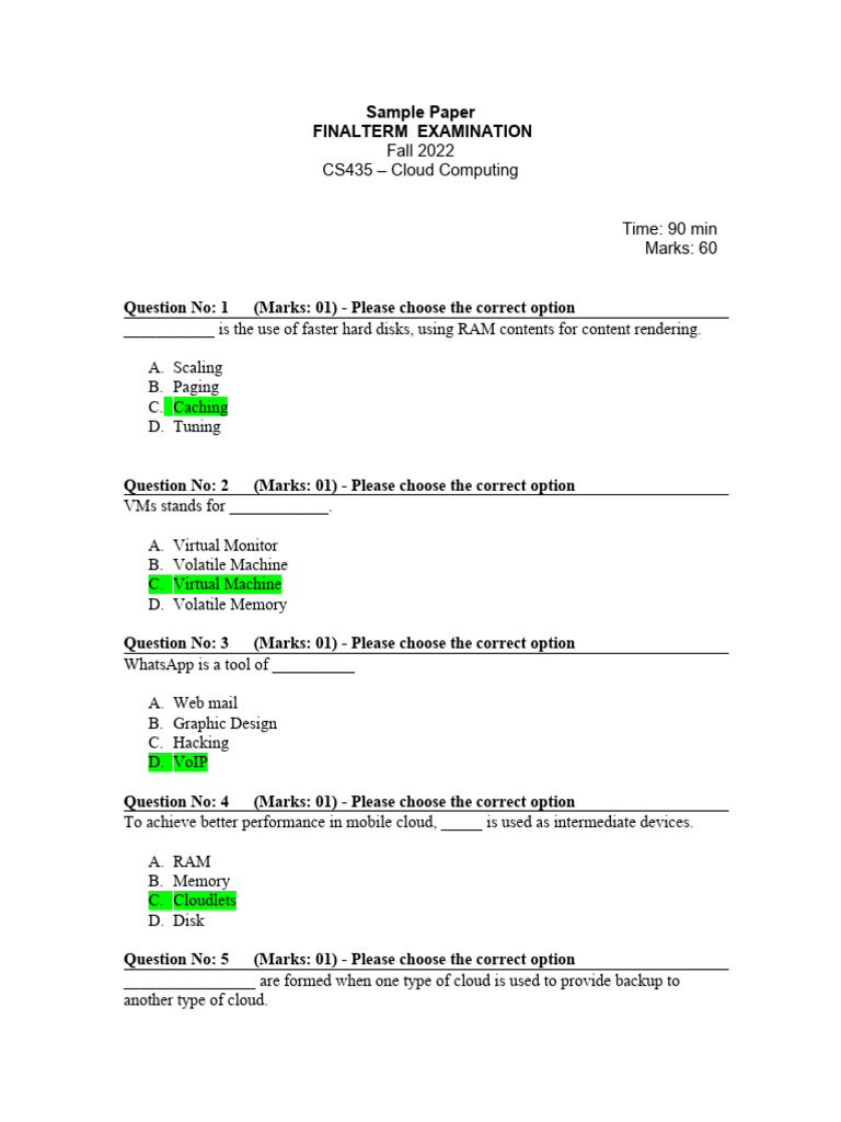 Template Sample Paper - CS435 | PDF | Cloud Computing | Computer Network