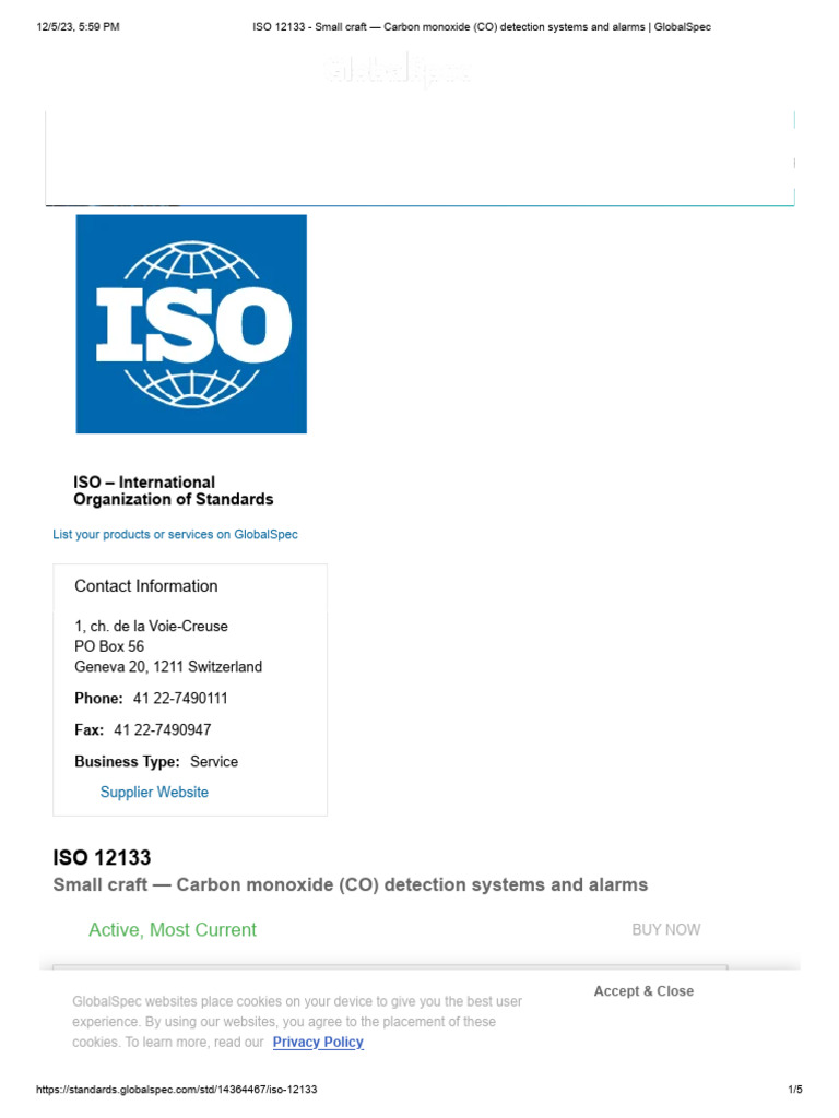 ISO 12133 CO Detection for Small Craft | PDF | Http Cookie | Computing