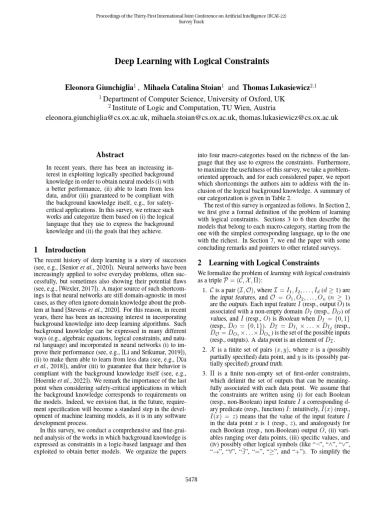 DL With Logical Contraint | PDF | Artificial Neural Network | Logic