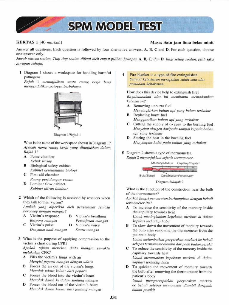Masterclass SPM Sci Model Paper | PDF | Cardiopulmonary Resuscitation ...