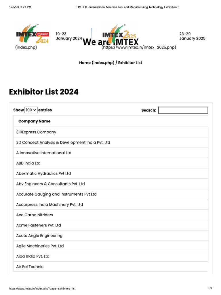 Exhibitor List | PDF
