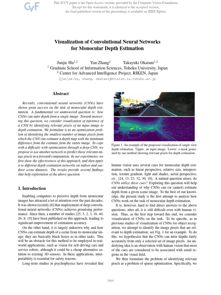 Hu Visualization Of Convolutional Neural Networks For Monocular Depth Estimation Iccv 2019 Paper