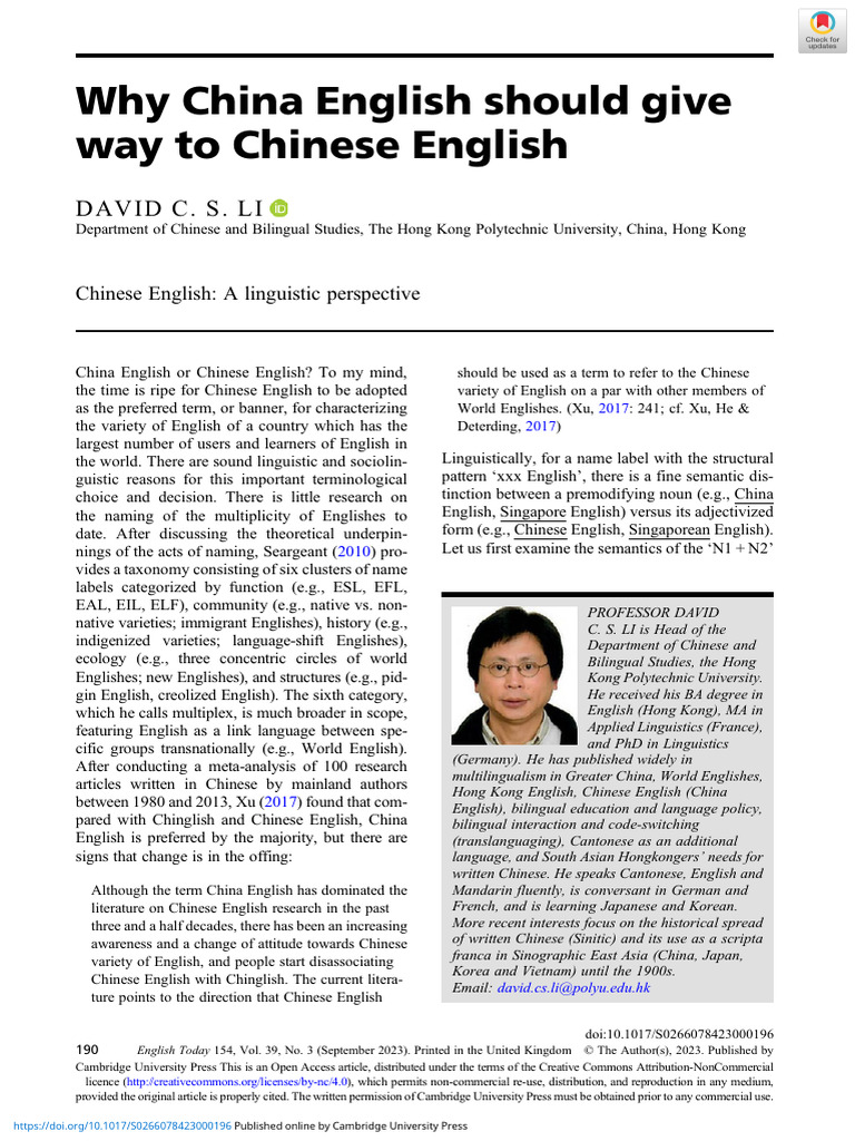 Why China English Should Give Way To Chinese Engli | PDF | English ...