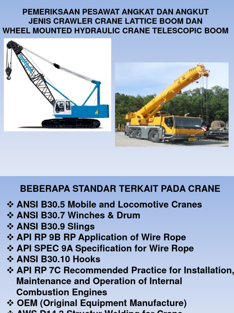 2018 Presentasi Pemeriksaan Pesawat Angkat Crawler Crane Lattice Boom ...