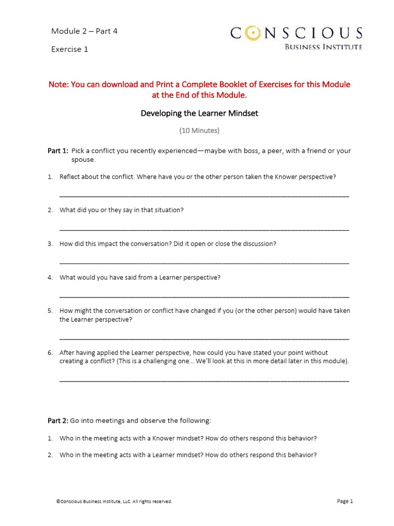 Exercises Module 2 Chapter 1 | Download Free PDF | Cognition | Cognitive Science