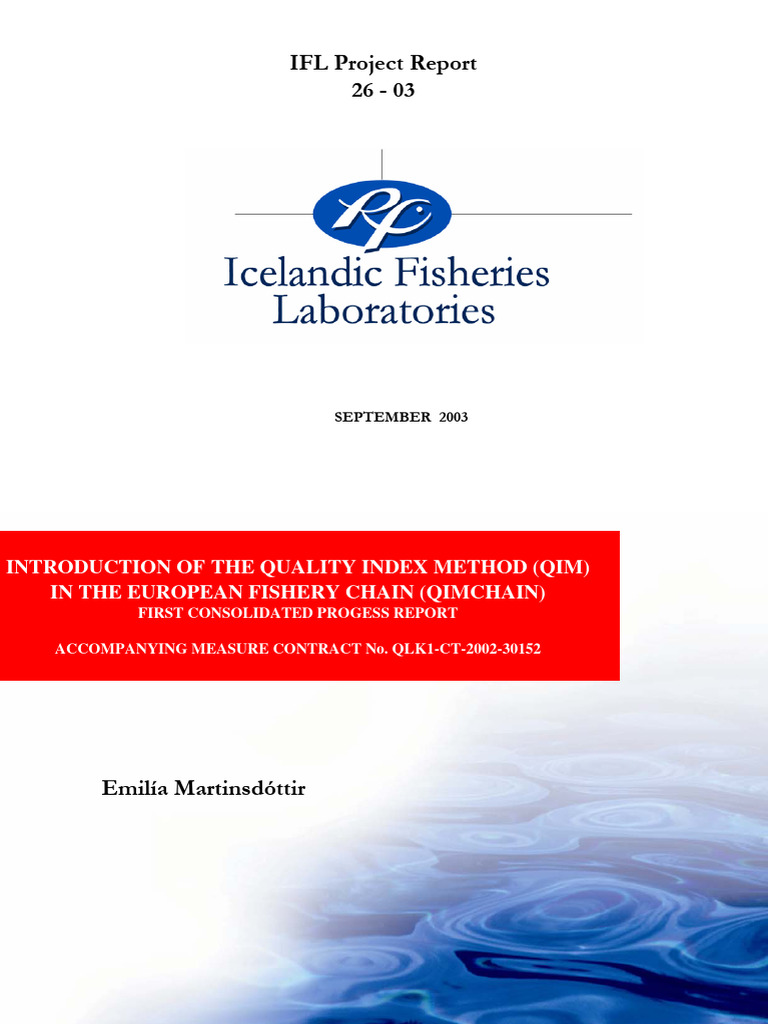 Introduction of The Quality Index Method (Qim) in The European Fishery ...