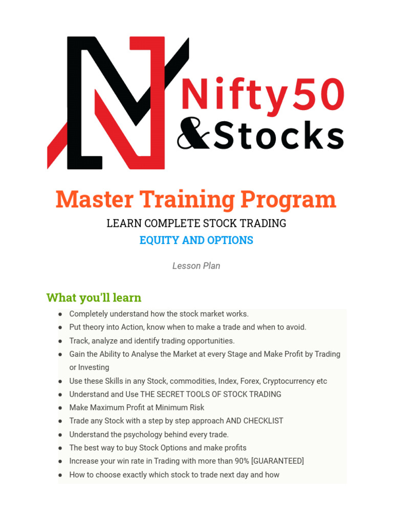 Master Training Program | Download Free PDF | Day Trading | Stock Trader