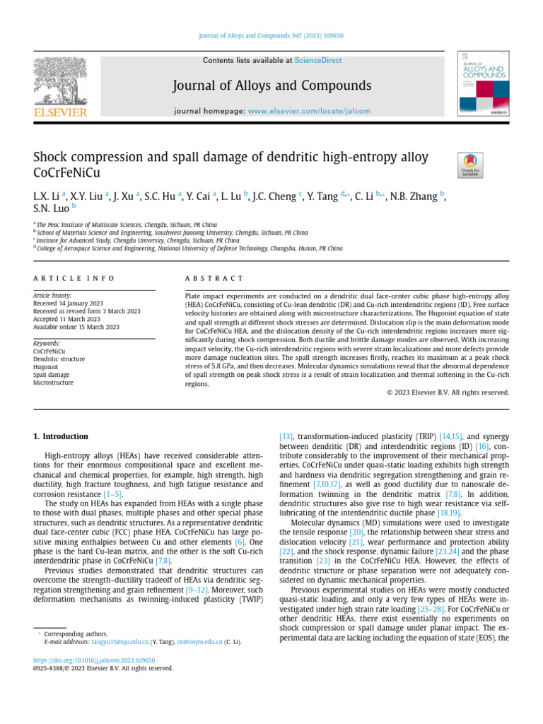 LX - Li JAC 2023 | Download Free PDF | Fracture | Plasticity (Physics)