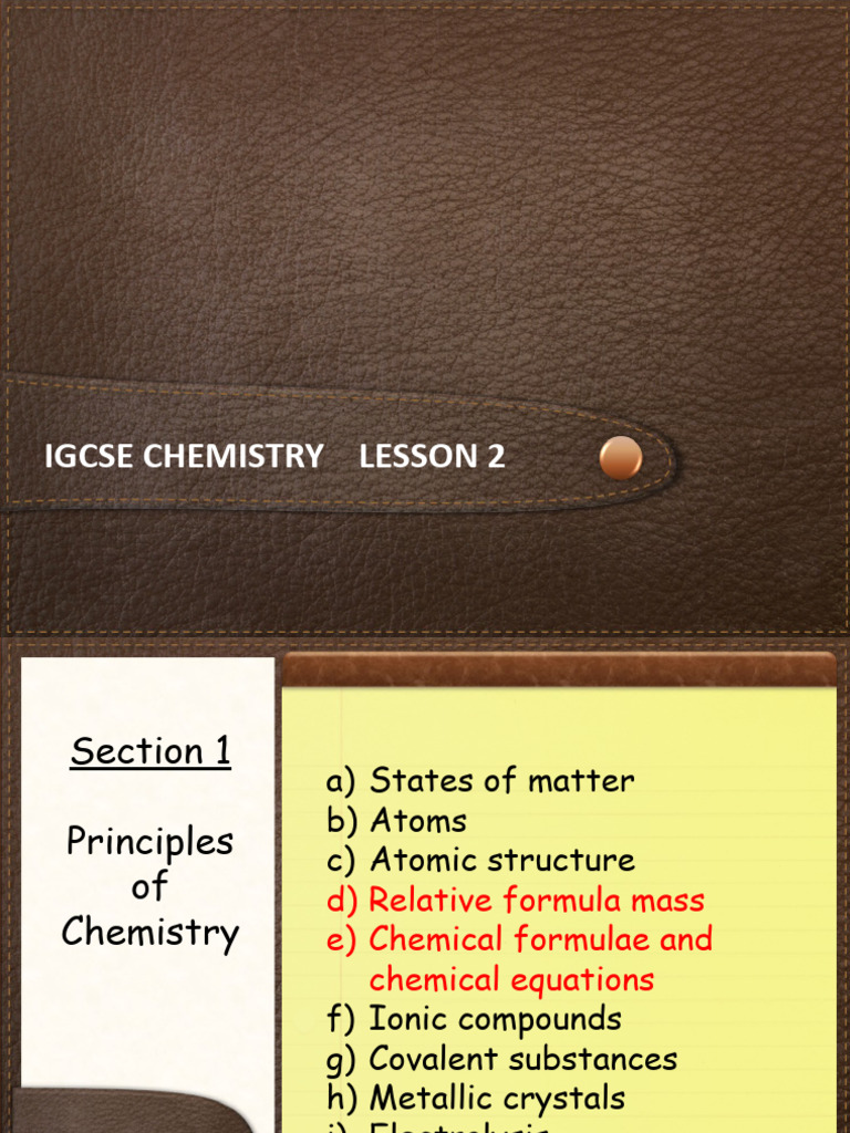 iGCSE Chemistry Section 1 | PDF | Hydroxide | Chemistry