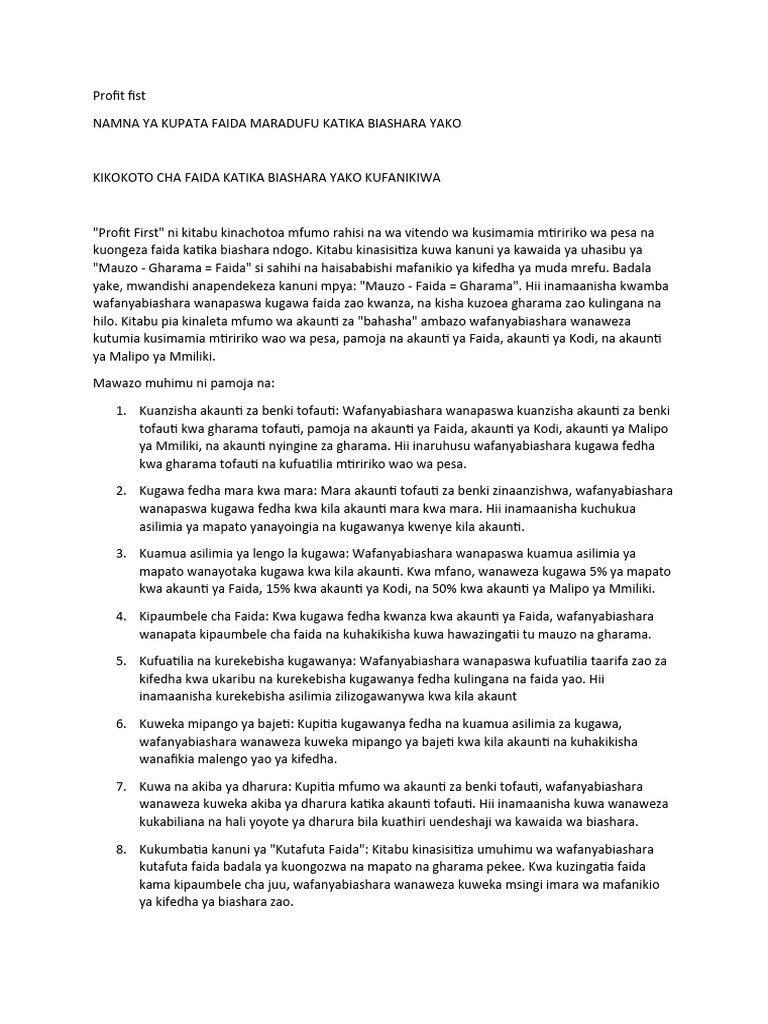 Profit First | PDF