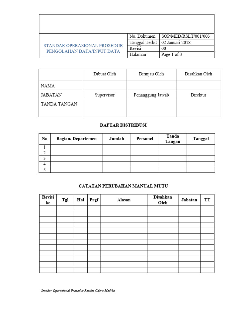 SOP Pengolahan Data MCU | PDF | Bisnis | Komputer