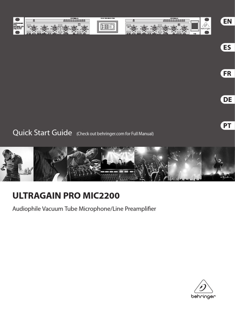 Behringer Ultragain Pro Mic2200 Guia de Configuracao Rapida | PDF ...
