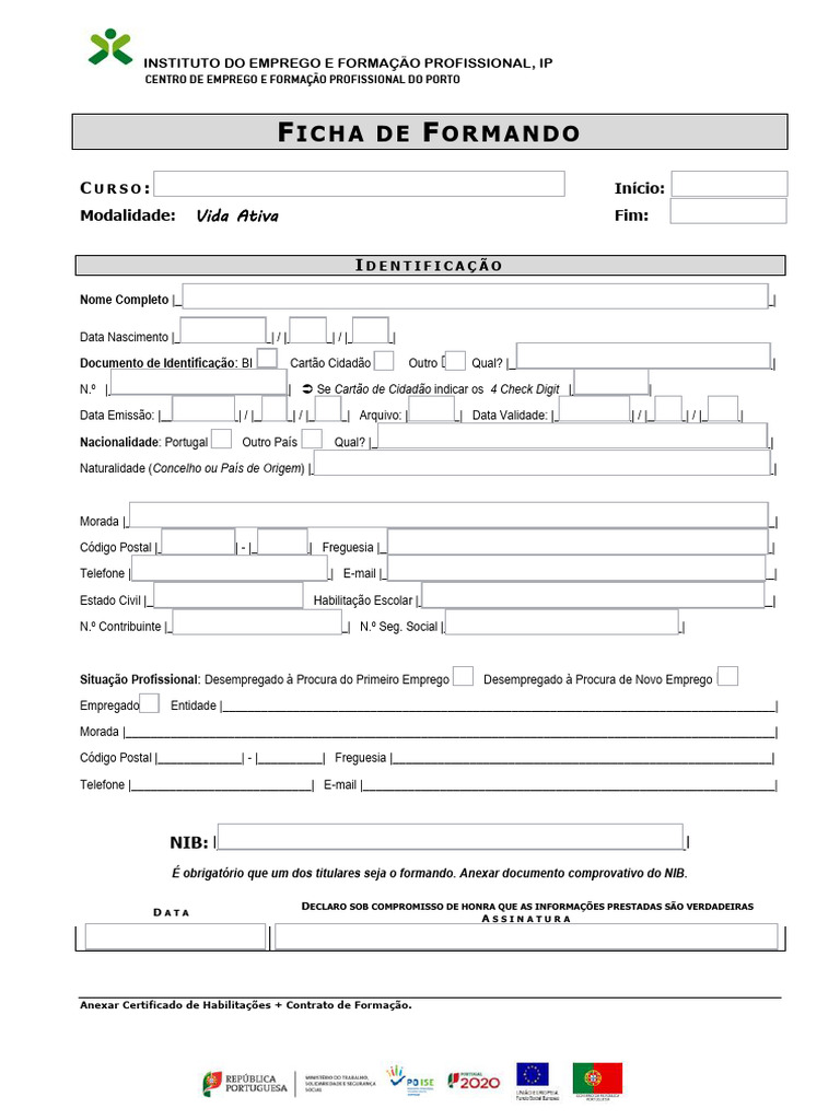 2 - Ficha de Formando - VA | PDF