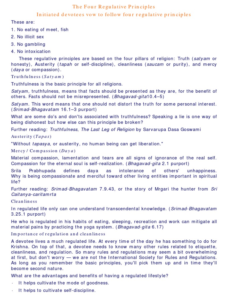 The Four Regulative Principles | PDF | Compassion | Religious Belief ...