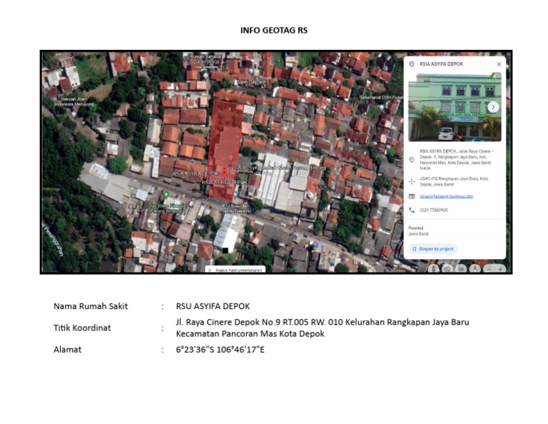 Contoh Info Geotag RS | PDF