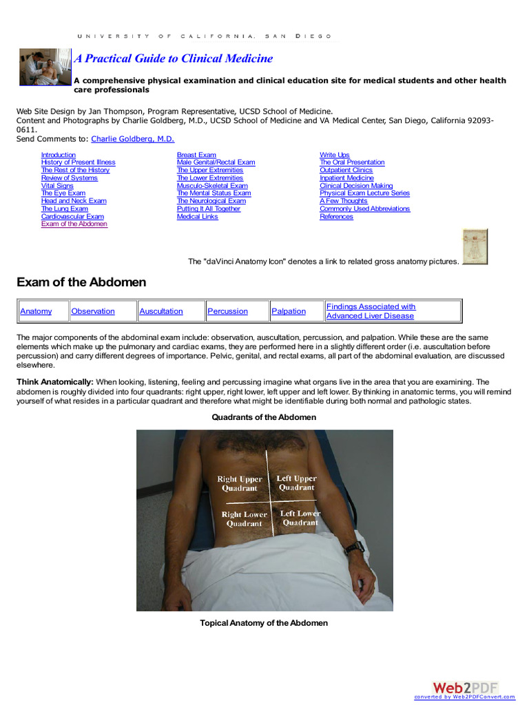 Exam of The Abdomen | PDF | Abdomen | Cirrhosis