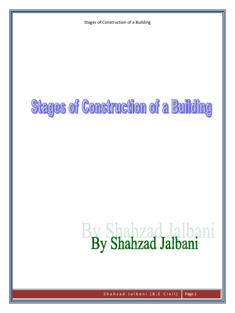 Stages of Construction of A Building | PDF | Building | Concrete