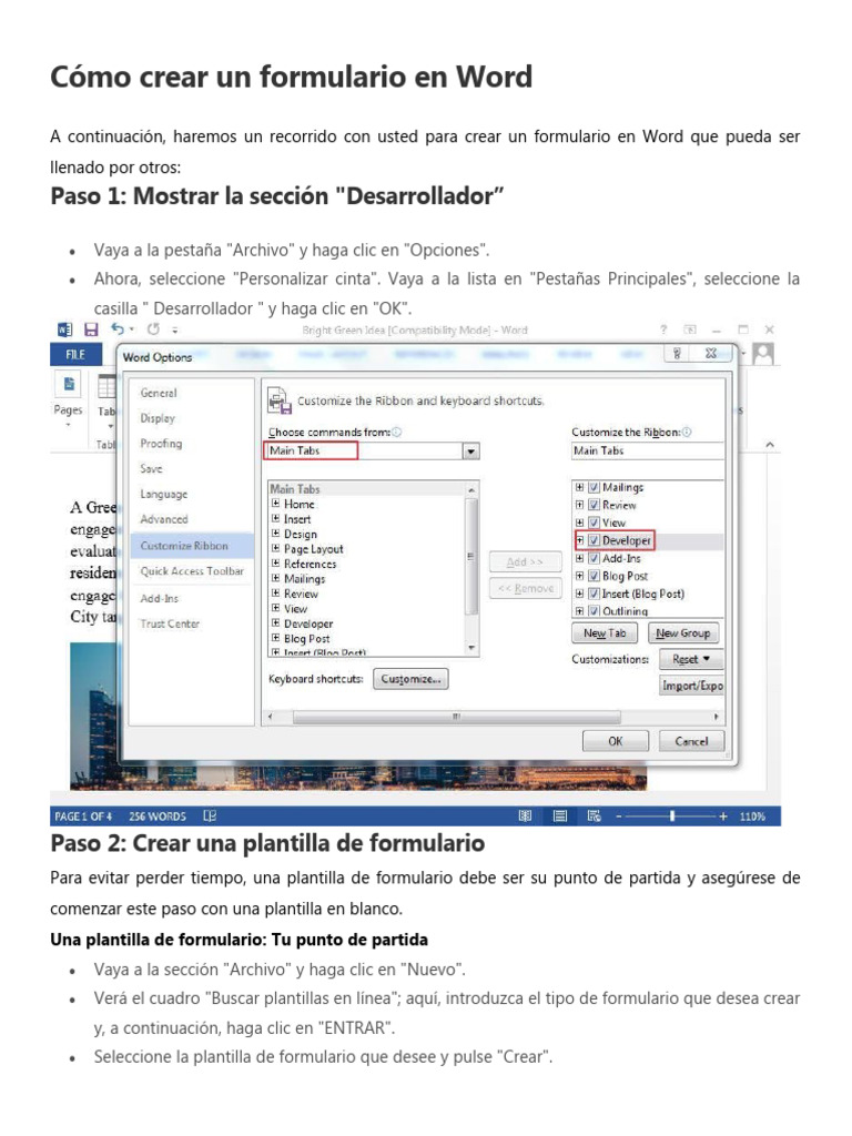 Cómo crear un formulario en Word | PDF | Informática | Software