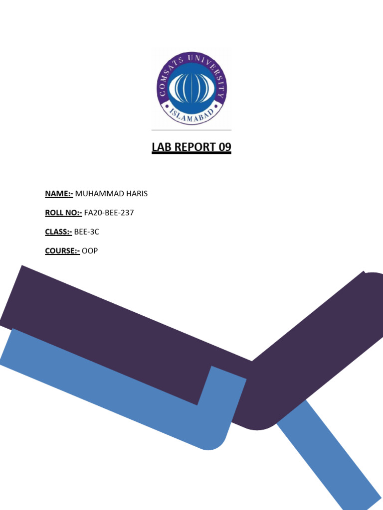 Lab Report 09 Oop | PDF | Software Development | Object (Computer Science) Lab Report 09 Oop | PDF | Software Development | Object (Computer Science)