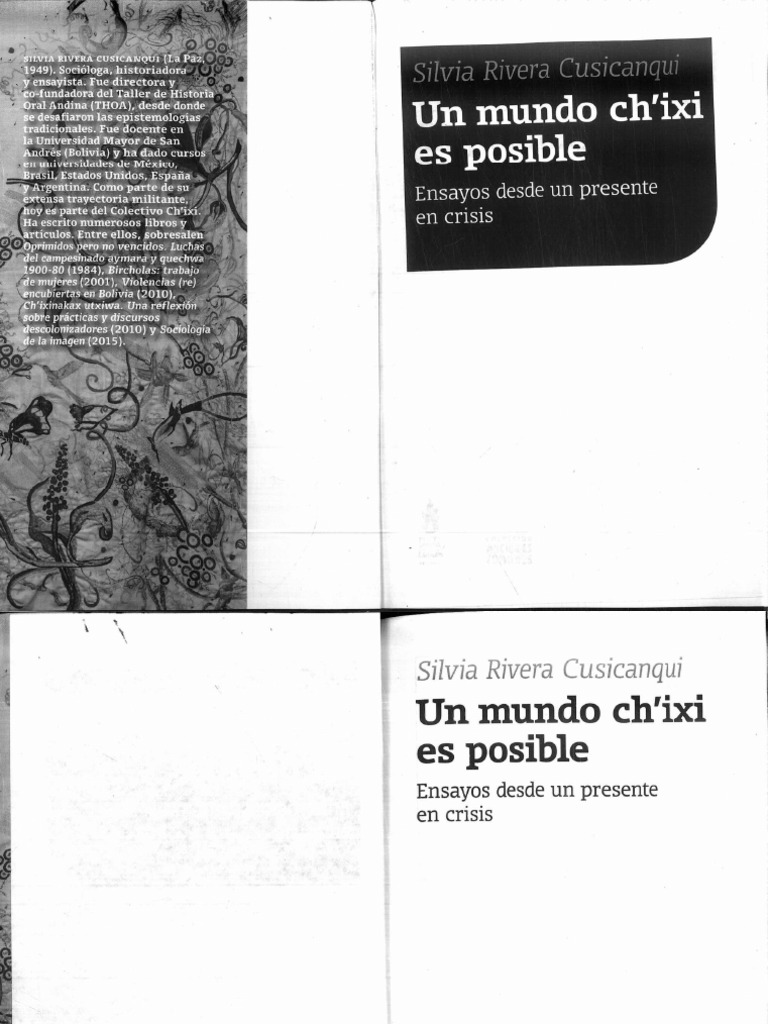 Silvia Rivera Cusicanqui Un Mundo Chixi | PDF