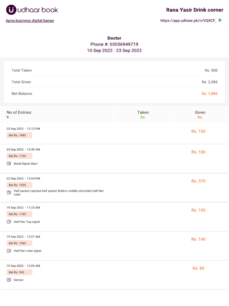 Doctor Mini Statement | PDF