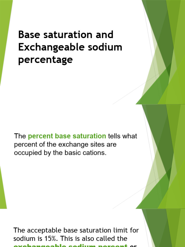 Base Saturation and Exchangeable Percentage | PDF | Soil | Physical ...