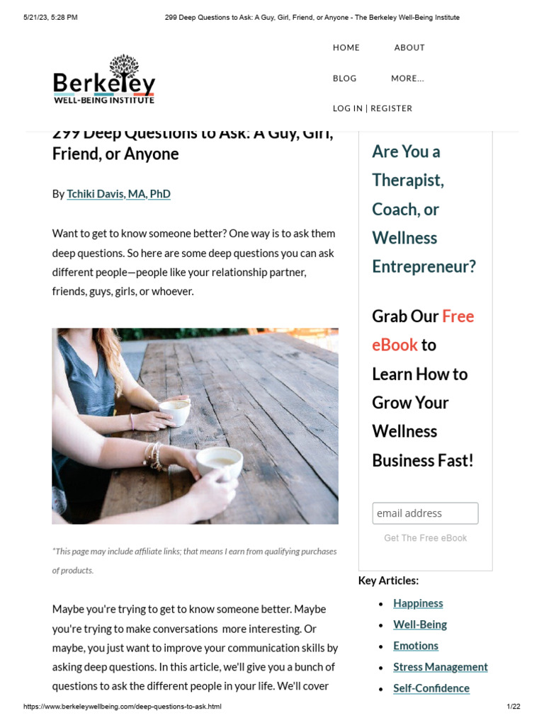 299 Deep Questions To Ask - A Guy, Girl, Friend, or Anyone - The ...