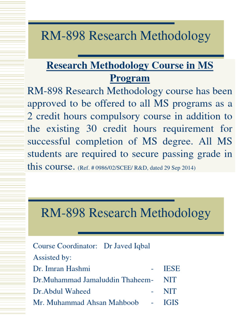 RM-898 Research Methodology-2016 | PDF | Scientific Method | Methodology