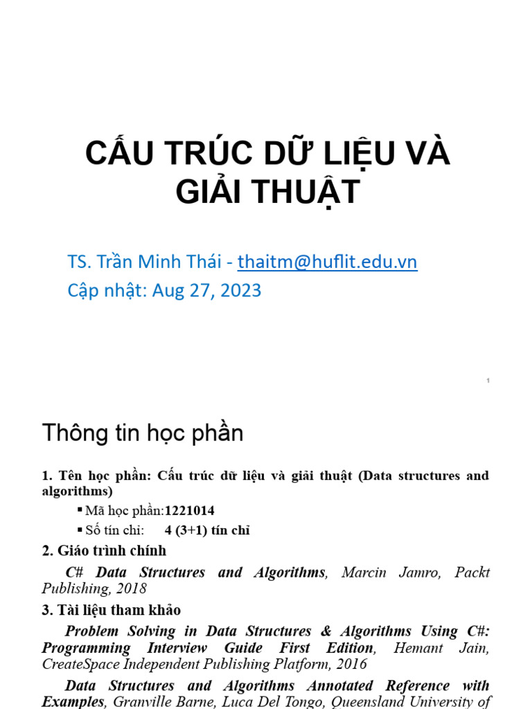 Bai 1 Tong Quan Ve CTDL Va GT | PDF