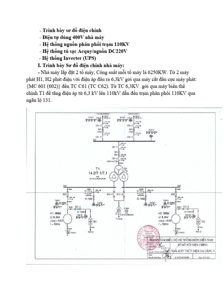 Trinh Bay So Do Dien 110KV-0,4KV | PDF