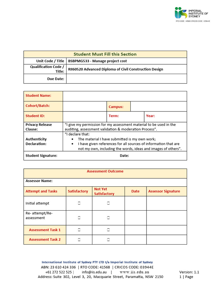 BSBPMG533 Student Assessment Tasks | PDF | Project Management | Plagiarism
