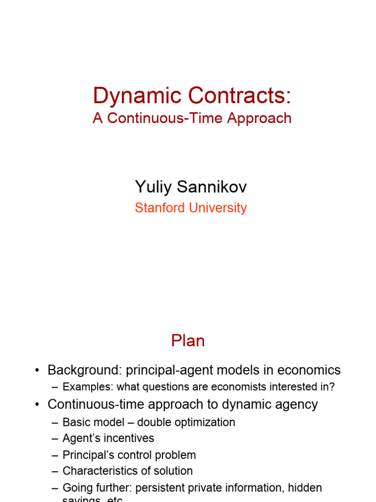 2017 Sannikov | Download Free PDF | Mathematical Optimization | Economics