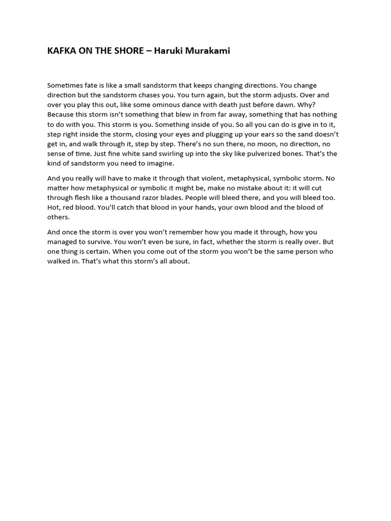 Kafka On The Shore Pdf , Haruki Murakami Kafka on the Shore – VTDQ