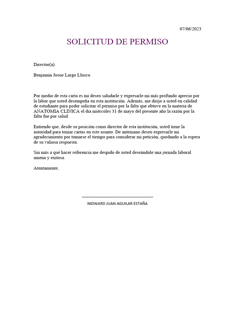 Carta de Permiso | PDF