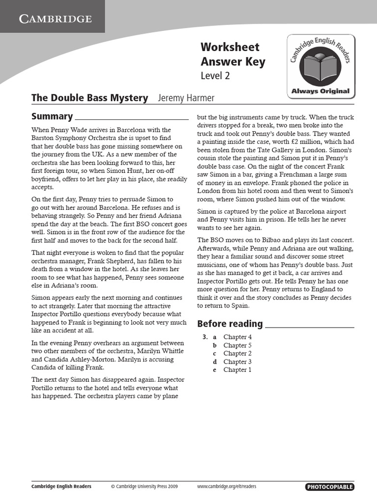 TheDoubleBassMystery Answer Key - Indd | PDF