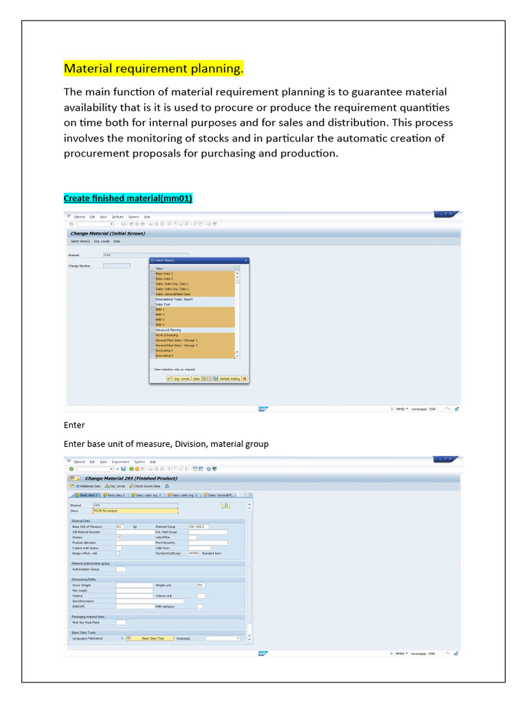 Material Requirement Planning | PDF | Business Economics | Systems Science