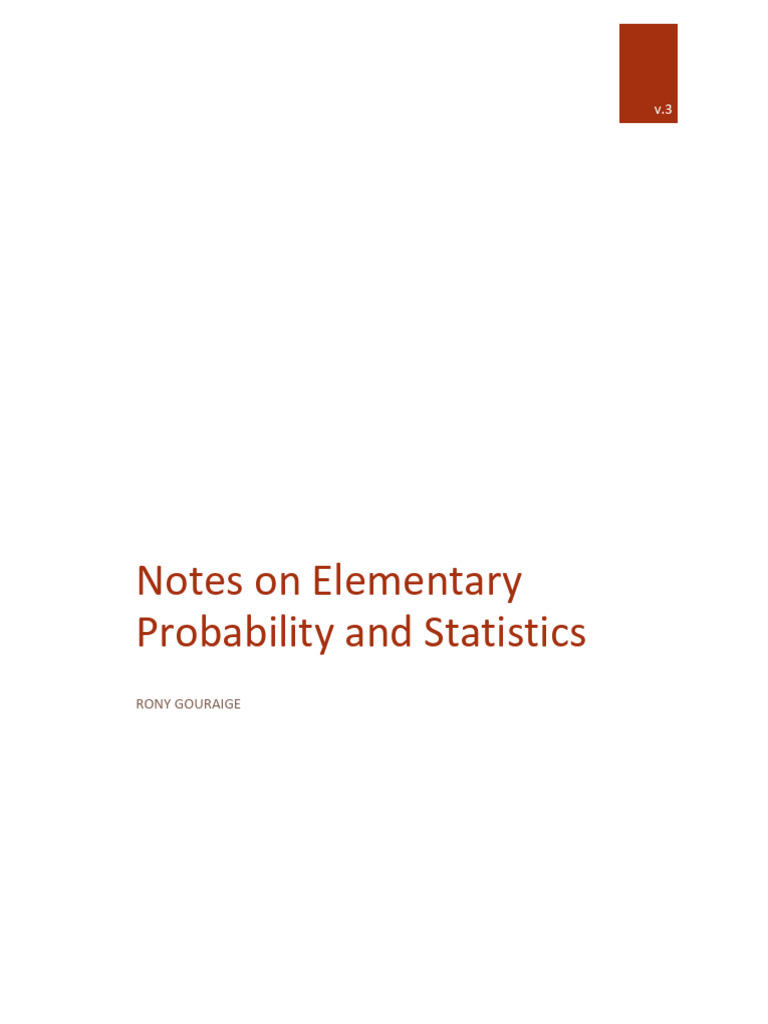 Notes On Elementary Probability and Statistics | Download Free PDF ...