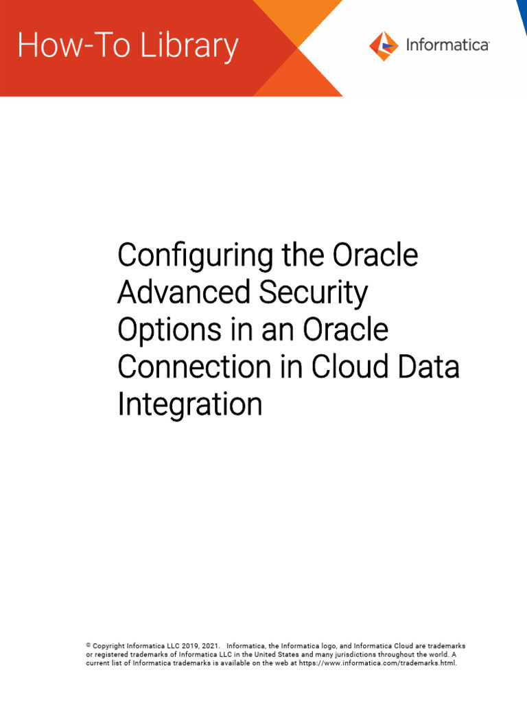 Configuring The Oracle Advanced Security Options in An Oracle Connection in Cloud Data ...