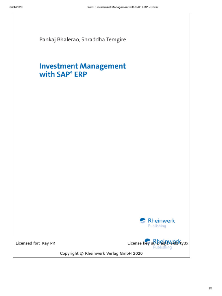 Investment Management With SAP ERP-FB | PDF | Copyright | Data Management