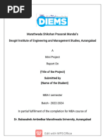 Aktu Mini Project Guidelines 2025 For MBA | PDF