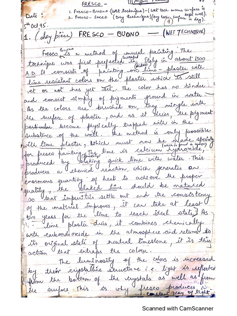 Buono Technique of Wall Painting 7 TH Sem | PDF